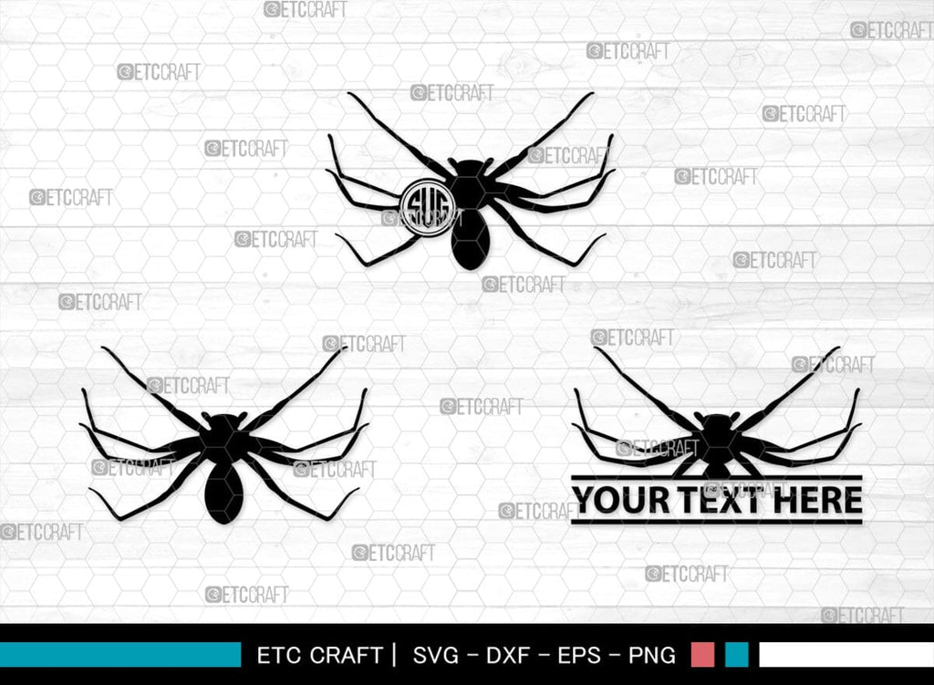 Spider Monogram, Spider Silhouette, Spider SVG, Arachnid Svg, Spider ...