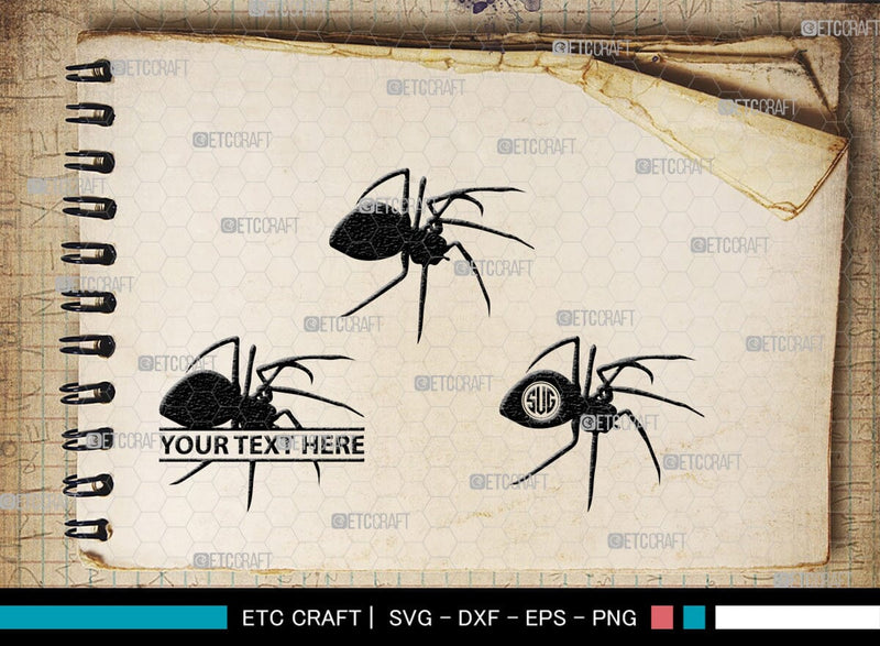 Spider Monogram, Spider Silhouette, Spider SVG, Arachnid Svg, Spider ...