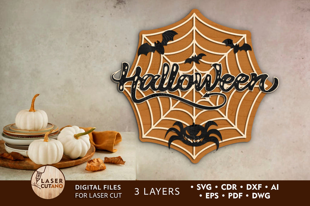 Spiderweb Halloween Decor Cut Files for Laser Cut Wood or Cricut, Paper ...