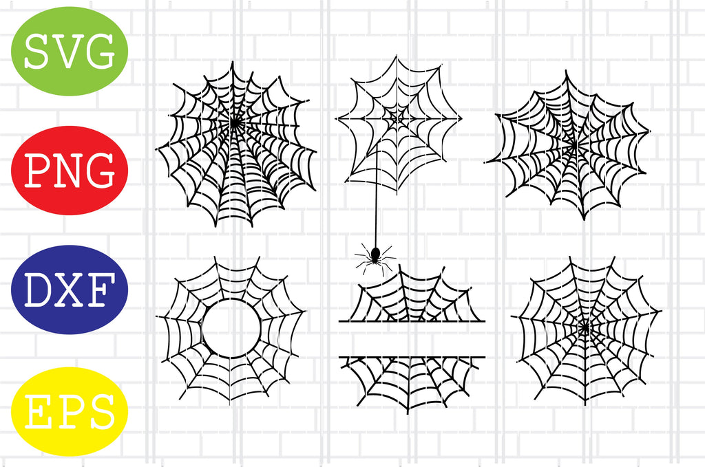 Spiderweb SVG, Spider SVG, Spiderweb Split Monogram SVG, Halloween ...