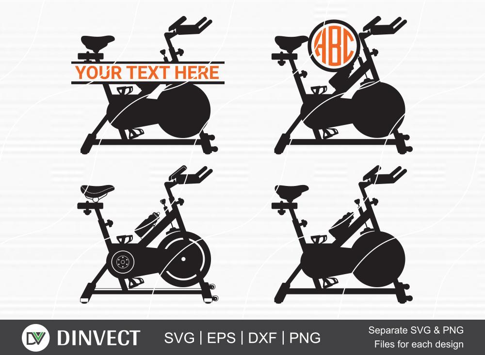 Spin Bike Monogram, Spin Bike Split SVG, Spin Bike Monogram ...