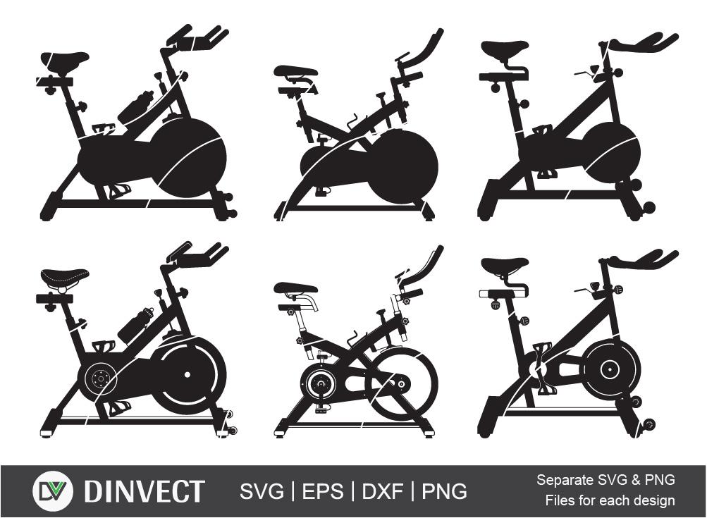 Spin Bike SVG, Bodybuilding Spin Spinning Bike Silhouette, Spinning ...