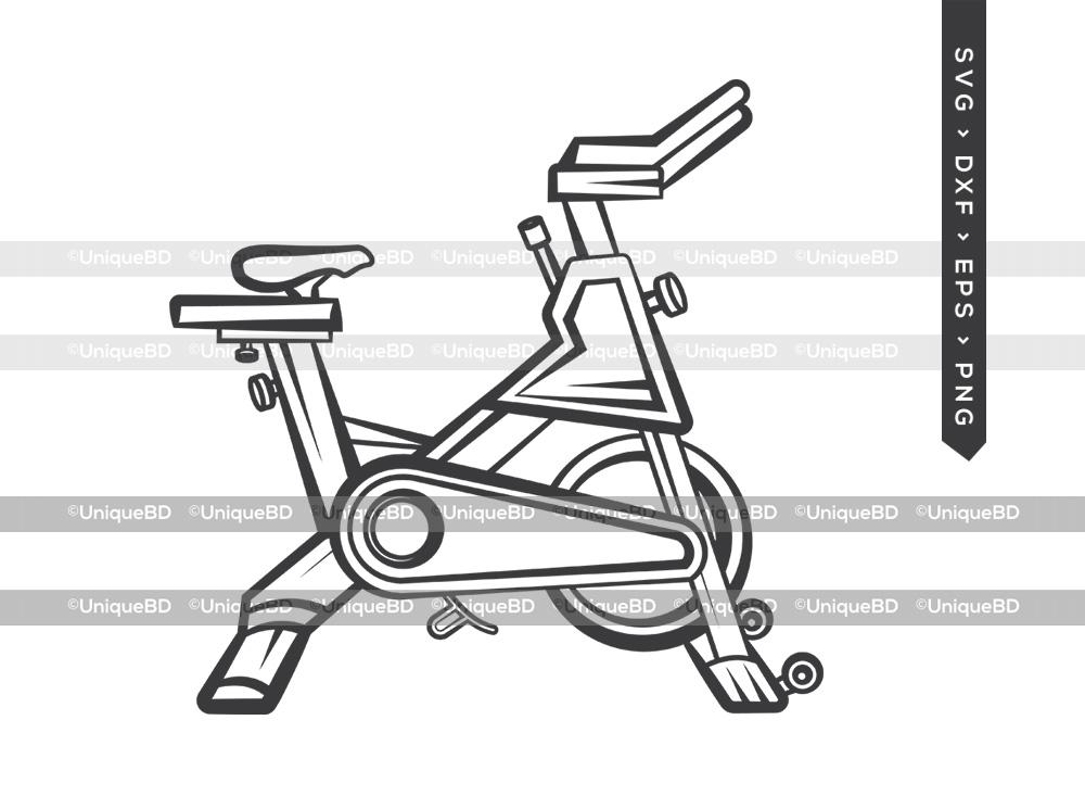 Spin Bike SVG Cut File | Bodybuilding Spin Svg | Spinning Bike Svg ...