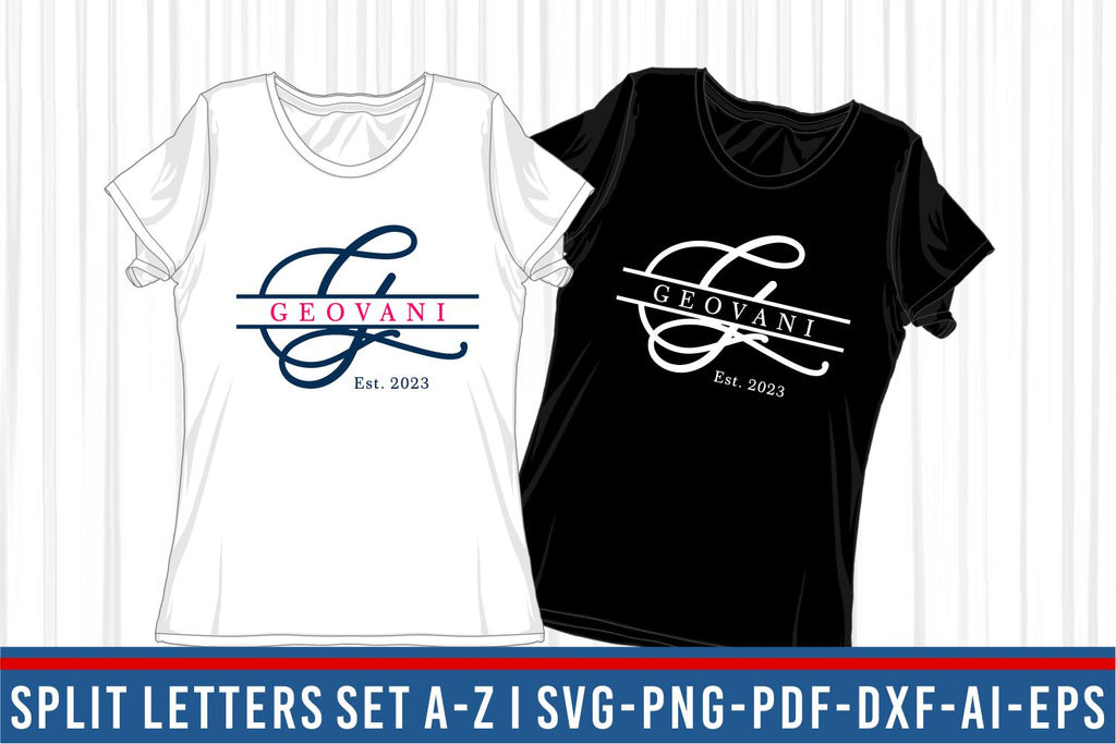 Split Alphabet Monogram Letter SVG Set A-Z, Split Letters, Split ...