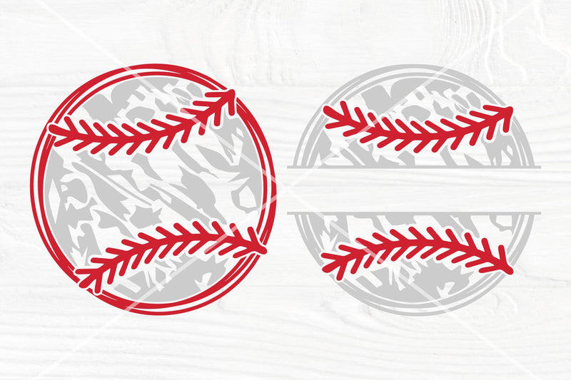 Split Baseball Ball SVG, Split Softball Svg, Grunge Monogram Svg ...