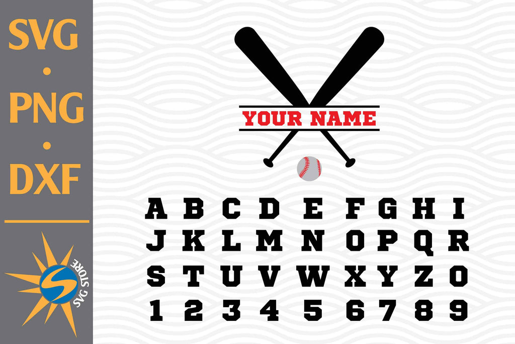 Split Baseball Stick Custom Name SVG, PNG, DXF Digital Files Include ...