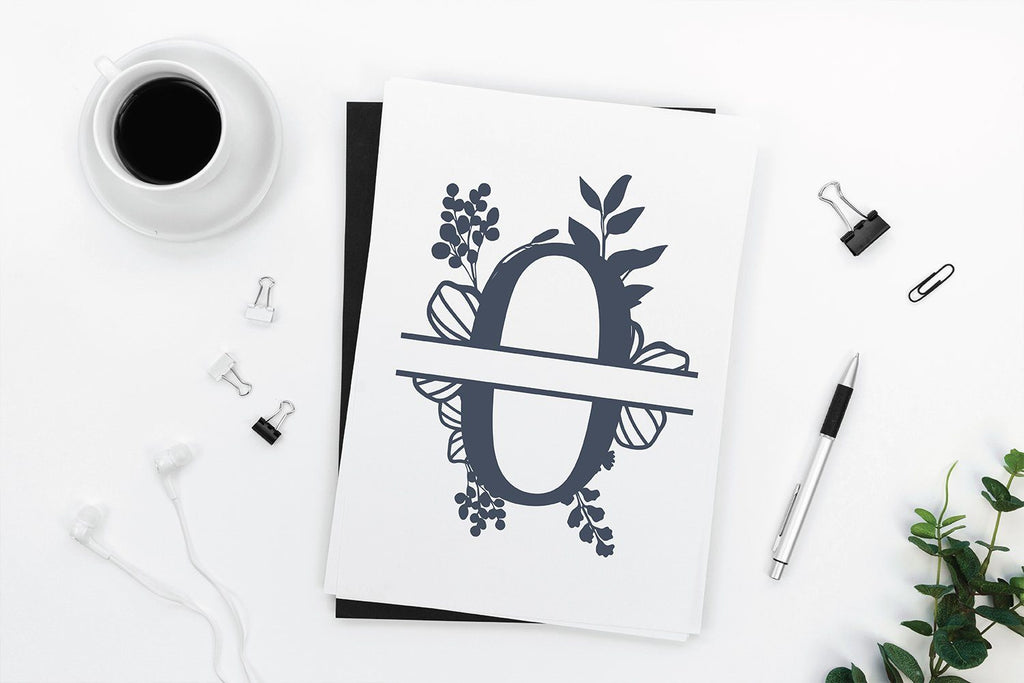 Split Botanical numbers Monogram Set 0-9 Svg cut file - So Fontsy