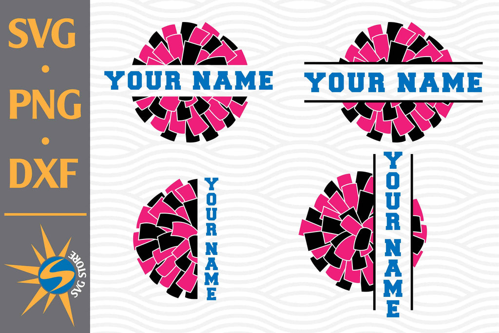 Split Cheer Pom Pom SVG, PNG, DXF Digital Files Include - So Fontsy