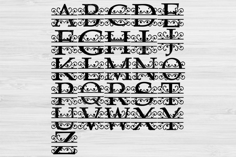 Split Font Svg, Split Letter Svg, Dxf, Eps, Png Instant Digital ...