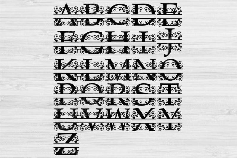 Split Font Svg, Split Letter Svg Dxf, Eps, Png Instant Digital Download ...