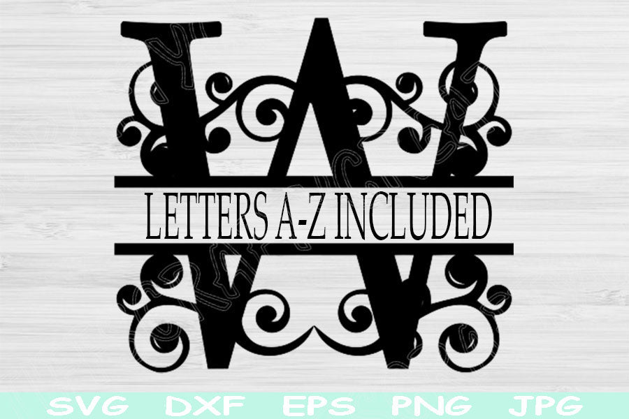 Split Font Svg, Split Letter Svg Dxf, Eps, Png Instant Digital Download ...