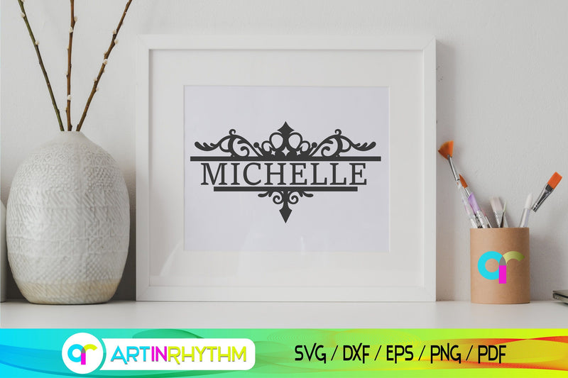 split frame monogram svg, mailbox svg - So Fontsy