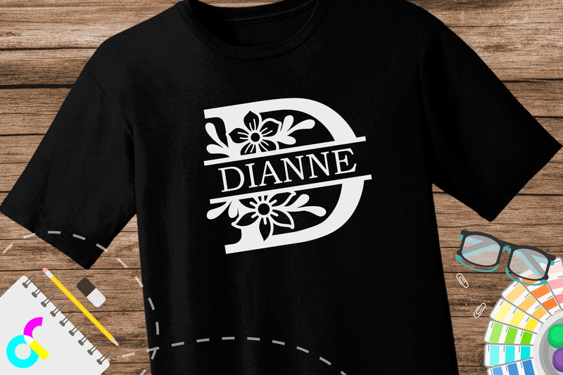 Split letter d monogram, Alphabet svg - So Fontsy