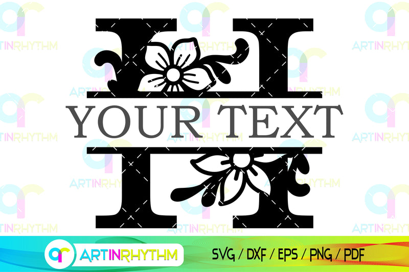 Split letter H monogram, Alphabet svg - So Fontsy