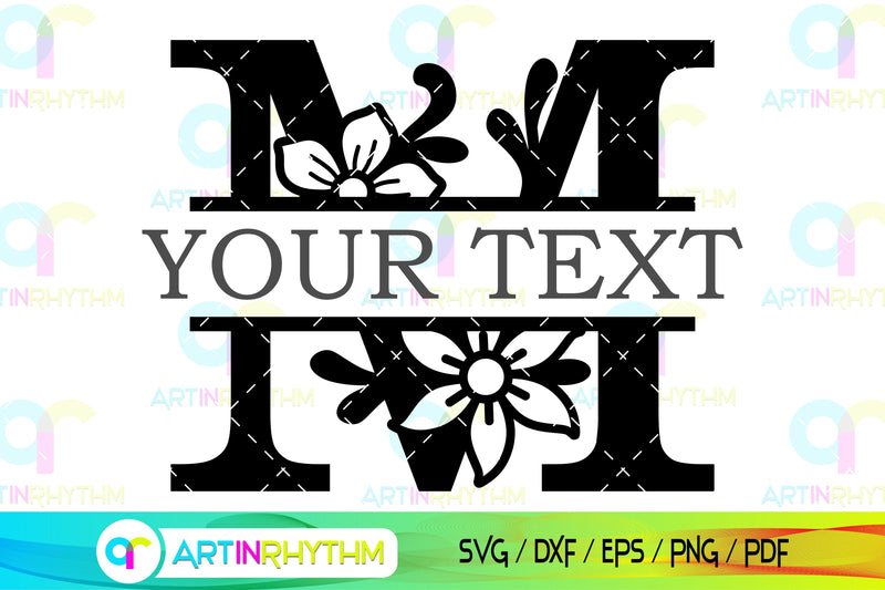 Split letter M monogram, Alphabet svg - So Fontsy
