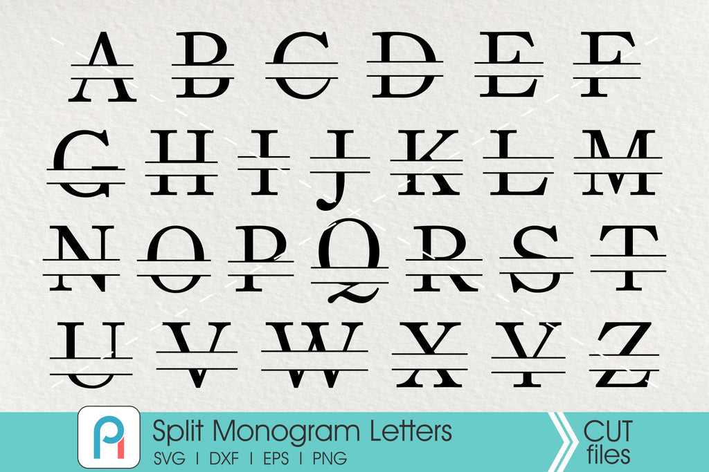 Split Letter Monogram Svg, Letter Monogram Svg - So Fontsy