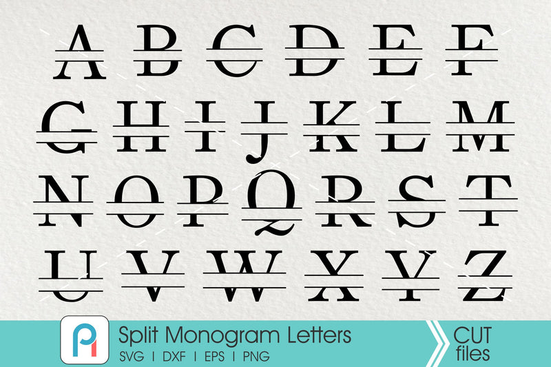 Split Letter Monogram Svg, Letter Monogram Svg - So Fontsy