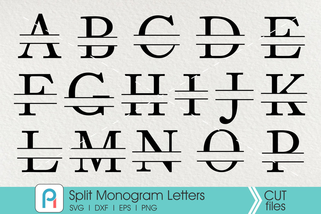 Split Letter Monogram Svg, Letter Monogram Svg - So Fontsy