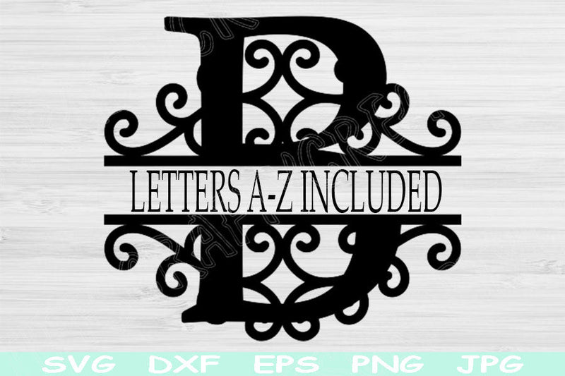 Split Letter Monogram Svg, Monogram Font Svg Alphabet Dxf Instant ...