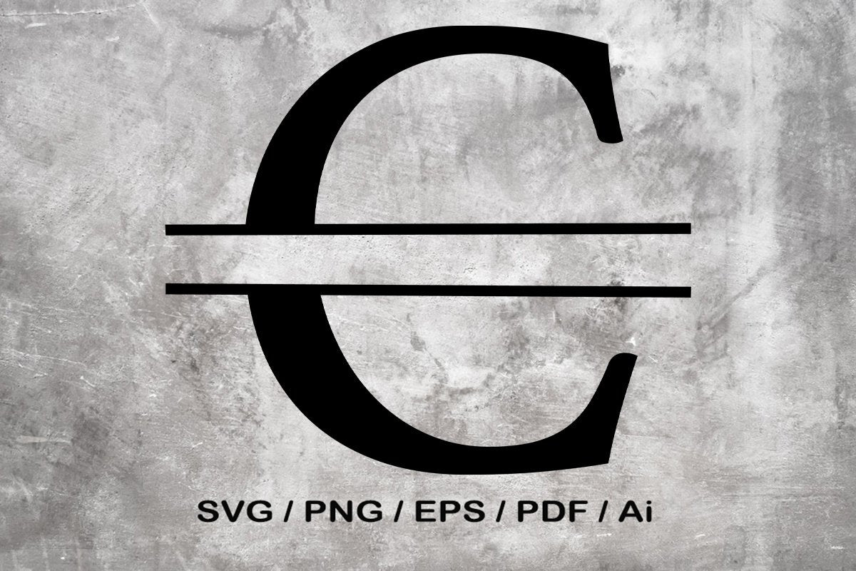 Split Letter SVG, Letter C SVG, Split Monogram SVG, Split Frame ...