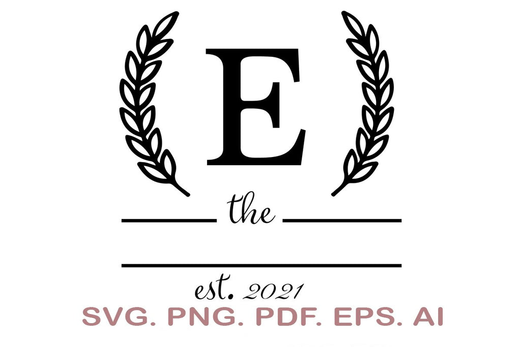 Split Letter SVG, Letter E SVG, Split Monogram SVG, Split Frame ...