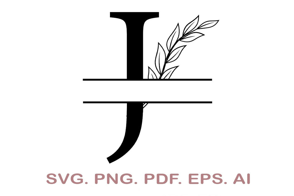 Split Letter SVG, Letter J SVG, Split Monogram SVG, Split Frame ...