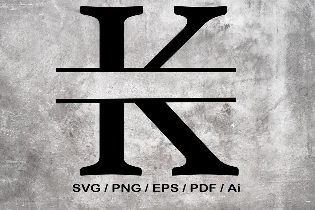 Split Letter SVG, Letter K SVG, Split Monogram SVG, Split Frame ...