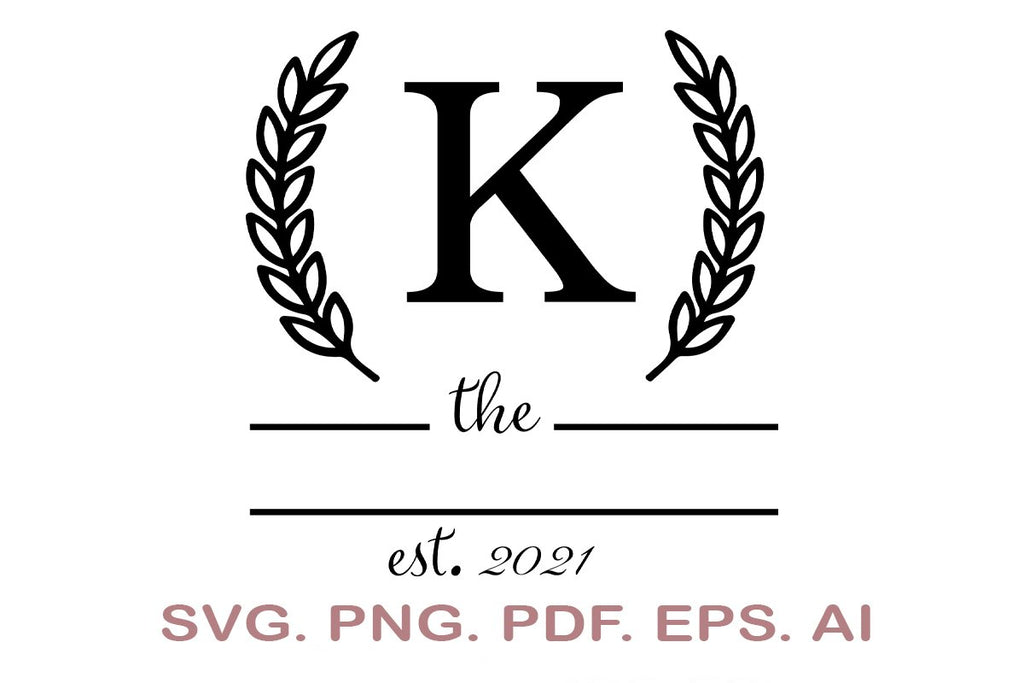 Split Letter SVG, Letter K SVG, Split Monogram SVG, Split Frame ...