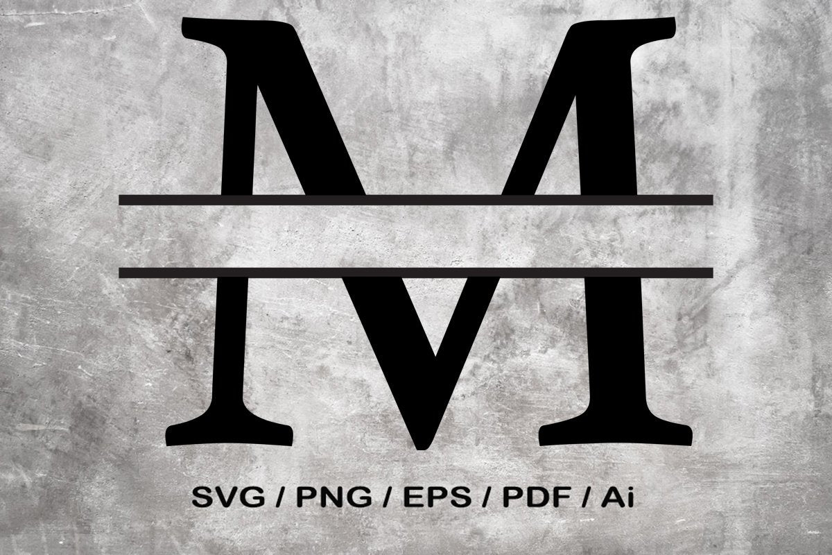 Split Letter SVG, Letter M SVG, Split Monogram SVG, Split Frame ...