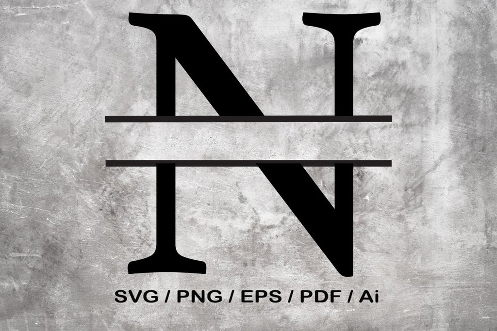 Split Letter SVG, Letter N SVG, Split Monogram SVG, Split Frame ...
