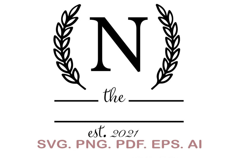 Split Letter SVG, Letter N SVG, Split Monogram SVG, Split Frame ...