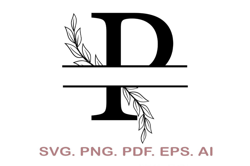 Split Letter SVG, Letter P SVG, Split Monogram SVG, Split Frame ...