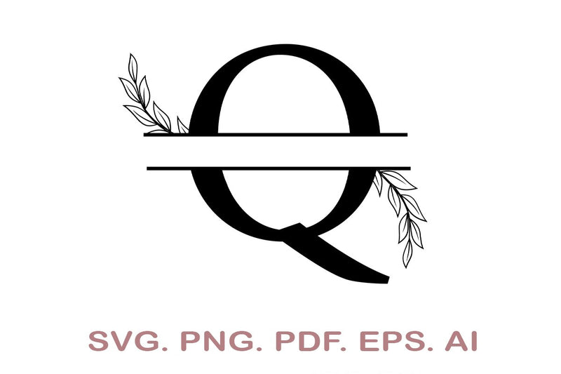 Split Letter SVG, Letter Q SVG, Split Monogram SVG, Split Frame ...