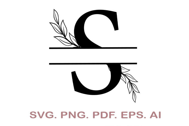 Split Letter SVG, Letter S SVG, Split Monogram SVG, Split Frame ...