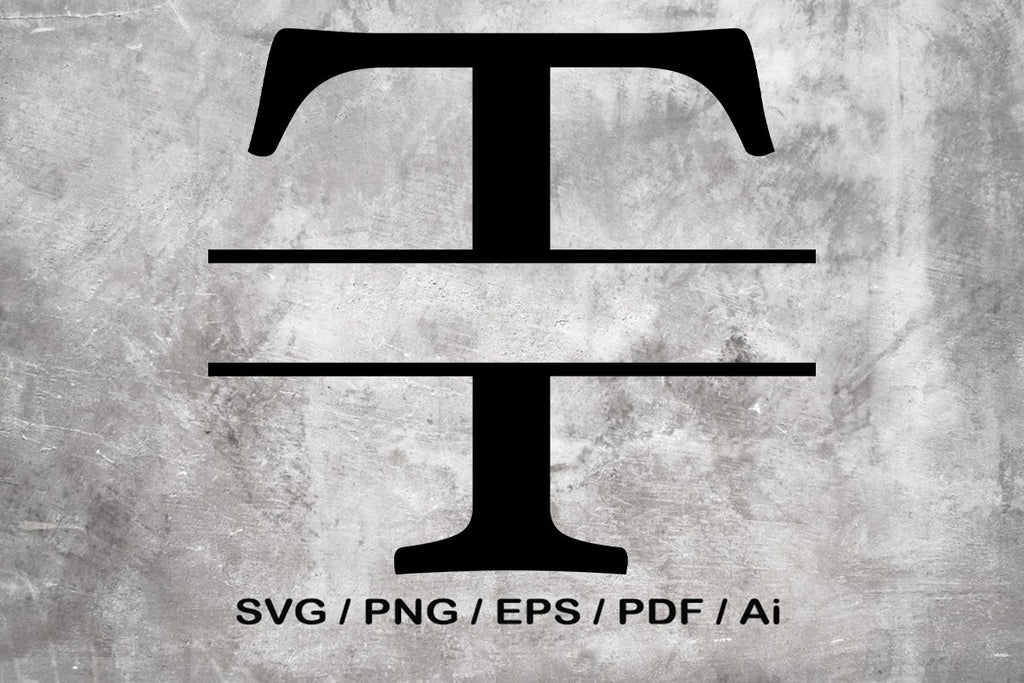 Split Letter SVG, Letter T SVG, Split Monogram SVG, Split Frame ...