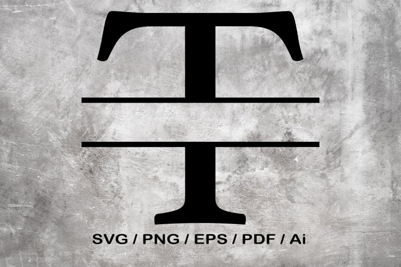 Split Letter SVG, Letter T SVG, Split Monogram SVG, Split Frame ...