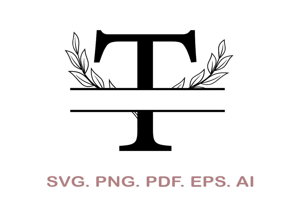 Split Letter SVG, Letter T SVG, Split Monogram SVG, Split Frame ...