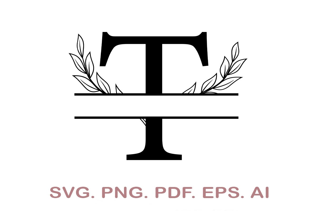 Split Letter SVG, Letter T SVG, Split Monogram SVG, Split Frame ...