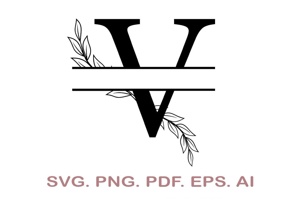 Split Letter SVG, Letter V SVG, Split Monogram SVG, Split Frame ...