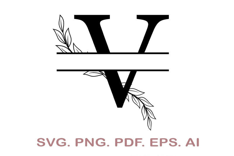 Split Letter SVG, Letter V SVG, Split Monogram SVG, Split Frame ...