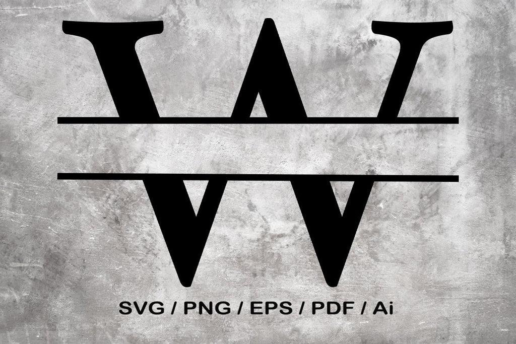 Split Letter SVG, Letter W SVG, Split Monogram SVG, Split Frame ...
