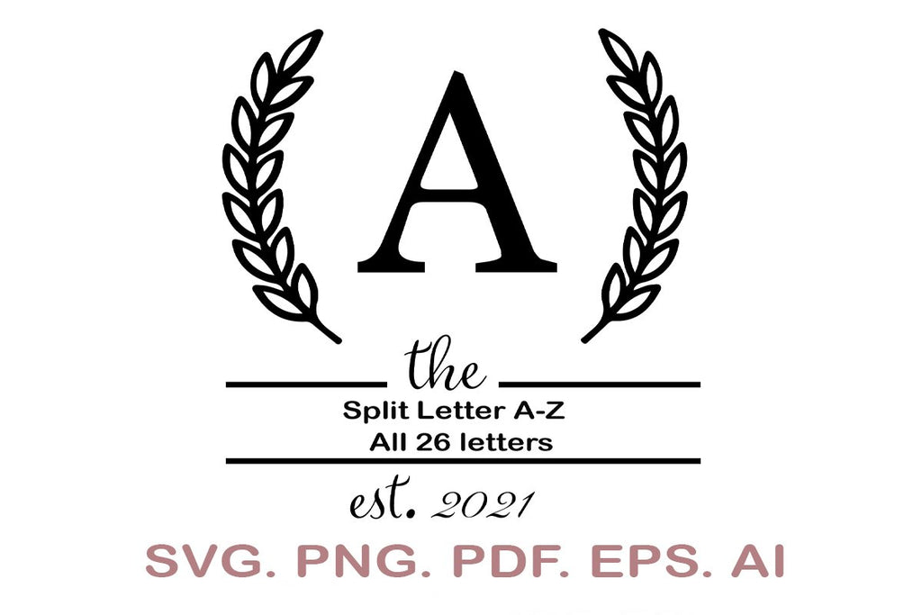 Split Letter SVG, Letters A-Z SVG, Split Monogram SVG, Split Frame ...