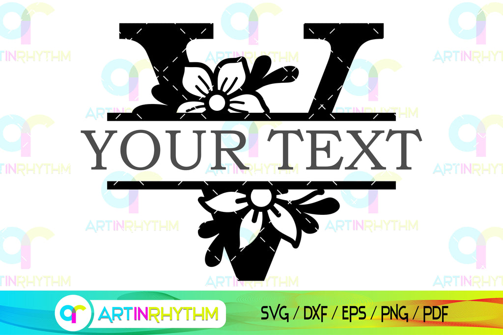 Split letter V monogram, Alphabet svg - So Fontsy