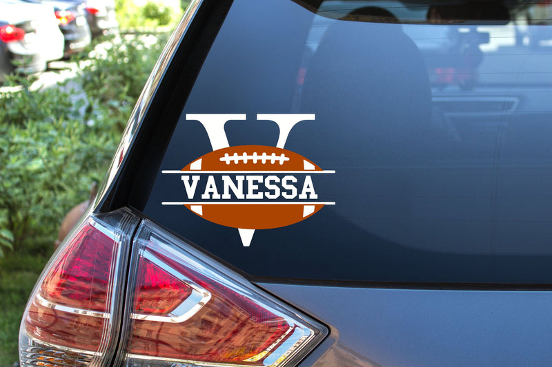 Split Letters A-Z - 26 Split Monogram Football SVG alphabet - So Fontsy