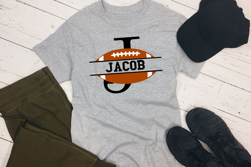 Split Letters A-Z - 26 Split Monogram Football SVG alphabet - So Fontsy