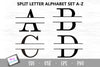 Split Letters A- Z - 26 Split monogram SVG files - So Fontsy