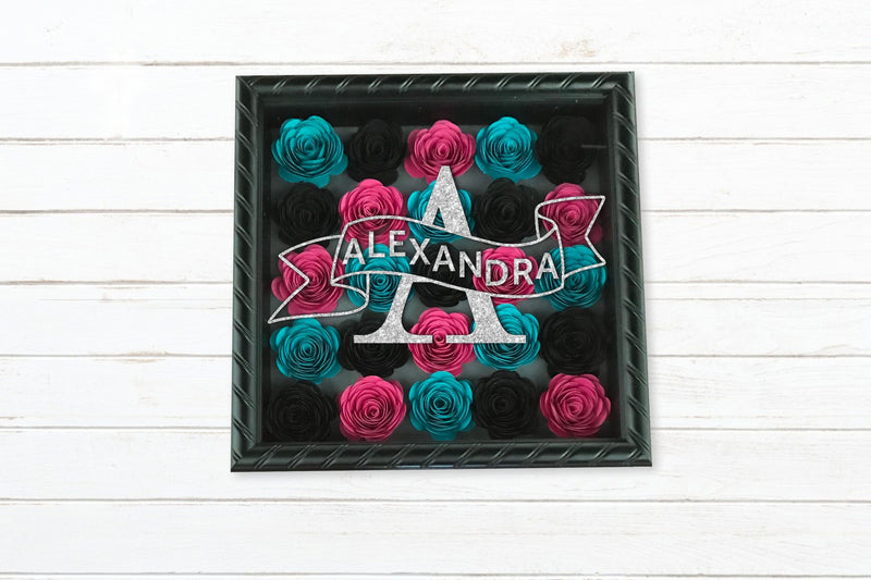 Split Letters A- Z - 26 Split monogram SVG files with banners - So Fontsy