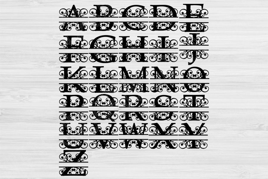 Split Letters Svg, Split Monogram Svg, Dxf, Eps, Png Instant Digital ...