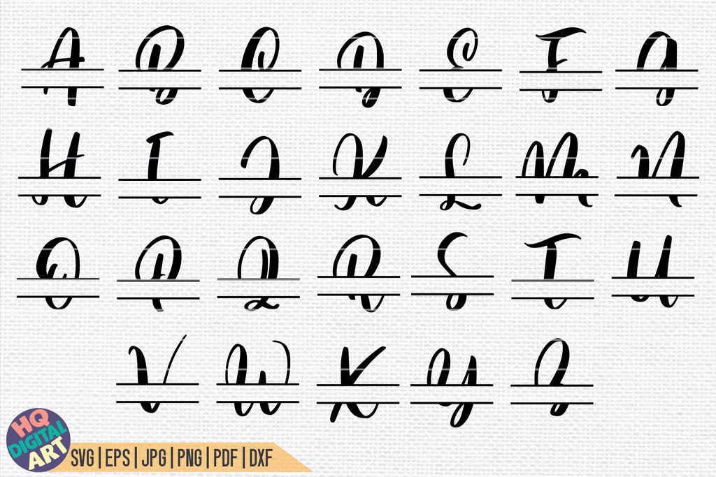 Split Monogram Alphabet Bundle SVG | 2 Letters Designs - So Fontsy