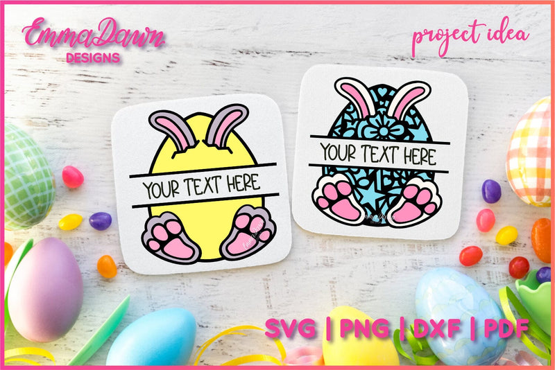 Split Monogram Easter Egg SVG | Mandala Easter Bunny SVG - So Fontsy